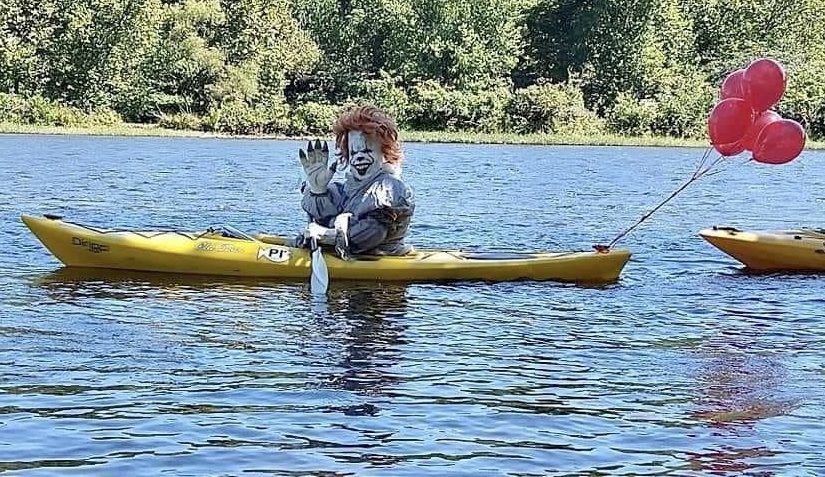 Pennywise costume gets attention on Mon River - Mon Valley Independent