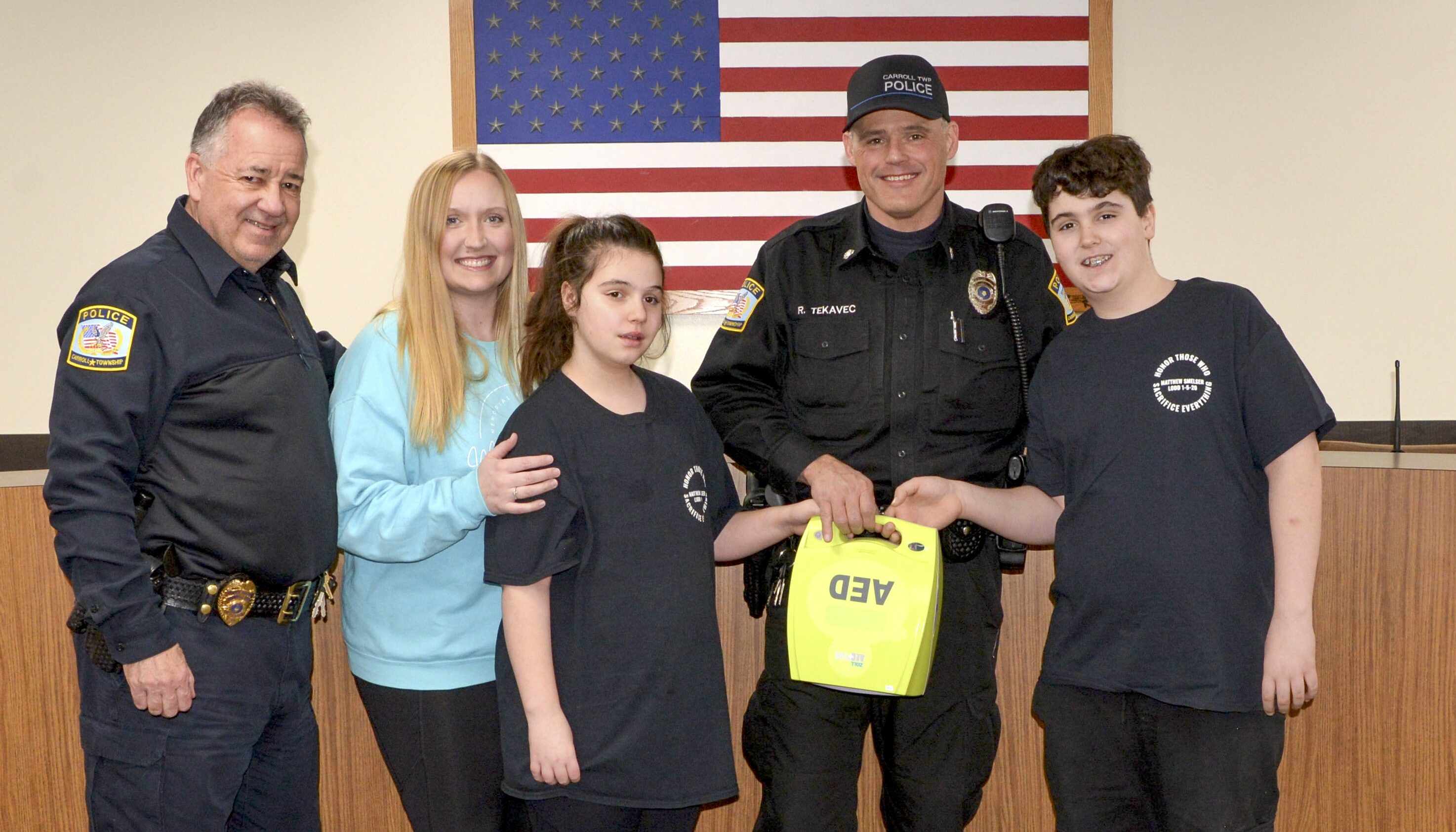 Smelser Foundation donates AED to Carroll Twp. police - Mon Valley ...