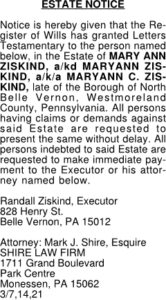 Public Notices - March 7, 2024 - Mon Valley Independent