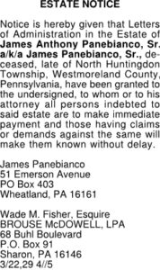 Public Notices - April 5, 2024 - Mon Valley Independent