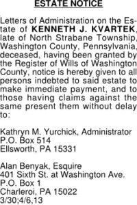 Public Notices - April 13, 2024 - Mon Valley Independent