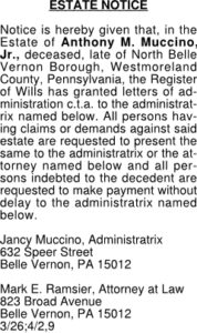 Public Notices - April 2, 2024 - Mon Valley Independent