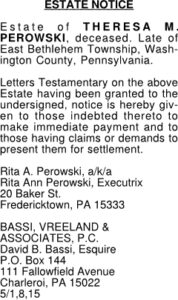 Public Notices - May 8, 2024 - Mon Valley Independent