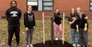 Turning a new leaf: Monessen students plant trees at school - Mon ...