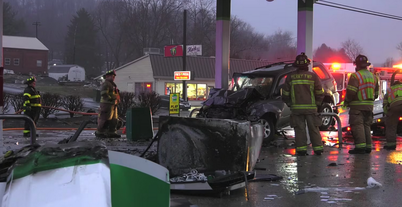 4 people hurt in fiery gas station crash - Mon Valley Independent