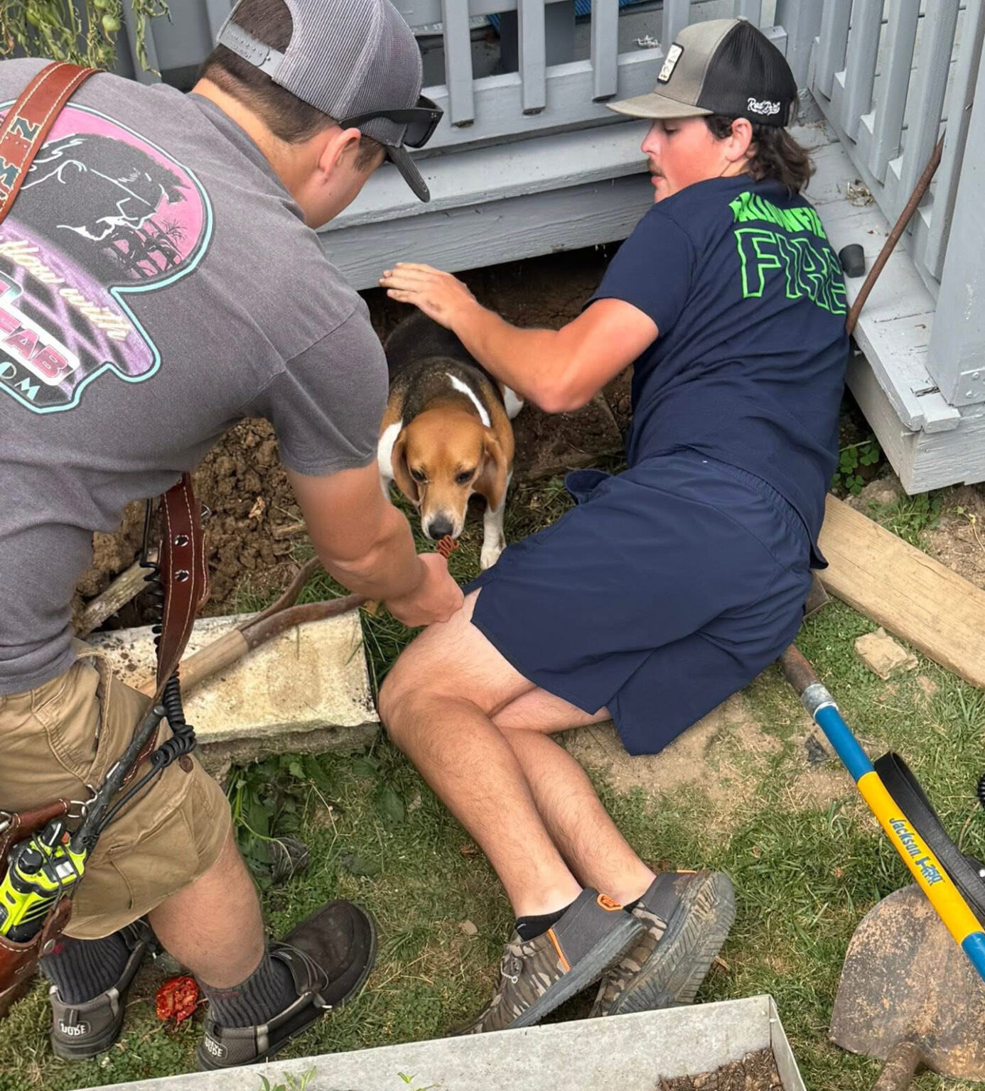 Trapped dog escapes with help from firefighters - Mon Valley Independent